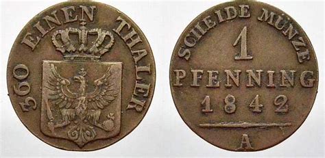 Brandenburg Preu En Cu Pfennig A Friedrich Wilhelm Iv
