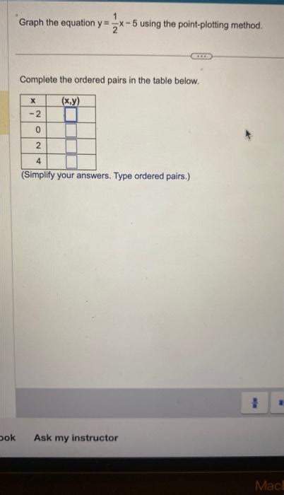 solved graph the equation y 21x−5 using the point plotting