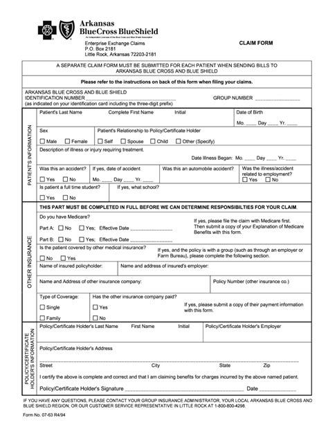 Arkansas Bcbs Claim Form Fill Out Sign Online DocHub