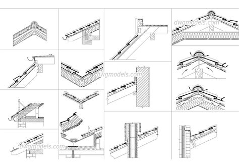 Roof Section Details Architecture Drawings Cad Blocks Roof Detail