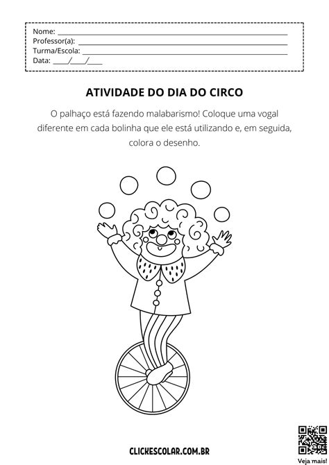 Atividades Para Dia Do Circo