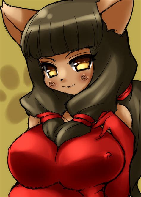Rule 34 Ankama Big Breasts Big Eyes Blush Breasts Cat Ears Ecaflip Female Long Hair Looking At