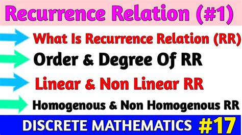 introduction recurrence relation linear and non linear recurrence relation discrete