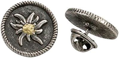 Alpenflüstern Ansteck Pins Edelweiß 2er Set Bicolor Farben API04300095