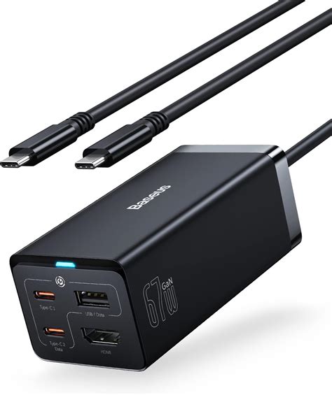 Baseus 100W Caricatore USB C GaN III 4 Porte Fast Caricabatterie Con