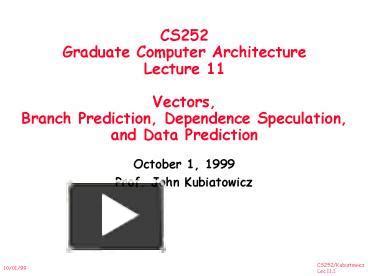 Ppt Cs Graduate Computer Architecture Lecture Vectors Branch