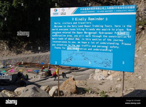 Sign For The Controversial Upper Marsyangdi Hydropower Project In Nepal