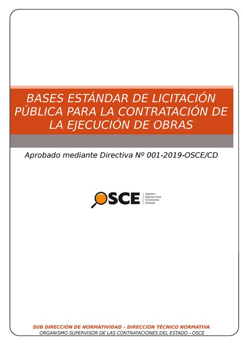 3 Bases Estandar LP Obra docx BASES ESTÁNDAR DE LICITACIÓN PÚBLICA