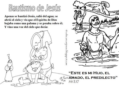 Educar con Jesús Bautismo de Jesús colorear Mt 3 17