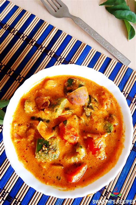 Capsicum Curry Recipe Capsicum Masala Gravy Swasthi S Recipes