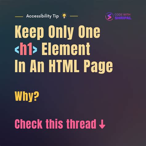 Shripal Soni On Twitter Accessibility Tip Keep Only One Element In