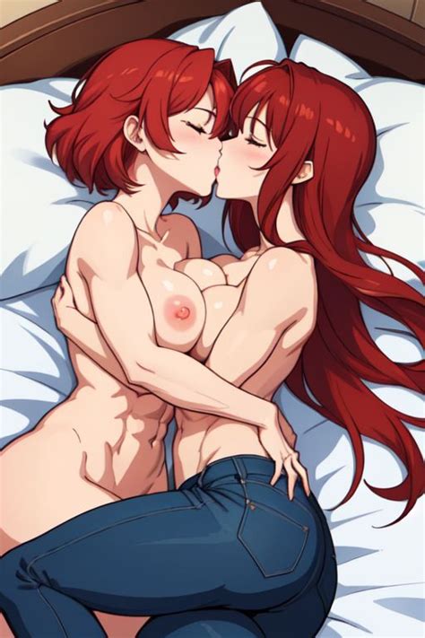 Hentai Nipples 2 Girls Abs Ai Generated Armpits Blue Eyes Breasts