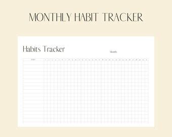 Habit Tracker Printable For Accountability And Goal Setting Etsy