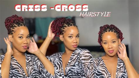 DIY CRISS CROSS PASSION TWIST HAIRSTYLE USING SPRING TWIST HAIR STEP