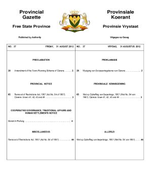 Fillable Online Town Planning And Townships Ordinance No 15 Of 1986