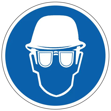 Port du casque et lunettes de protection étiquettes et panneaux d