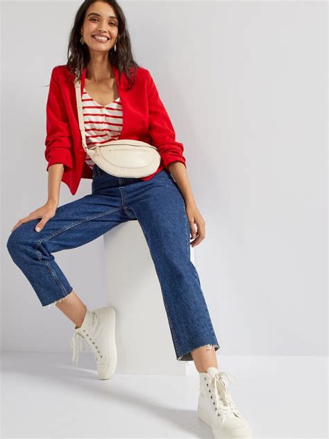 Tee shirt marinière avec manches brodées Rouge blanc Kiabi 2 40