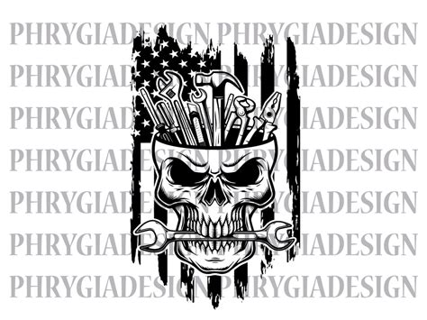 US Skull Mechanic Svg Png Repair Tools Svg Skull Svg Etsy