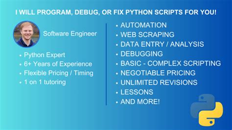 Program Debug Or Fix Python Scripts For You By Derekgauger Fiverr