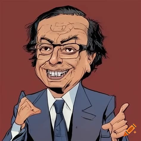 Comic Style Portrait Of Gustavo Petro Urrego On Craiyon