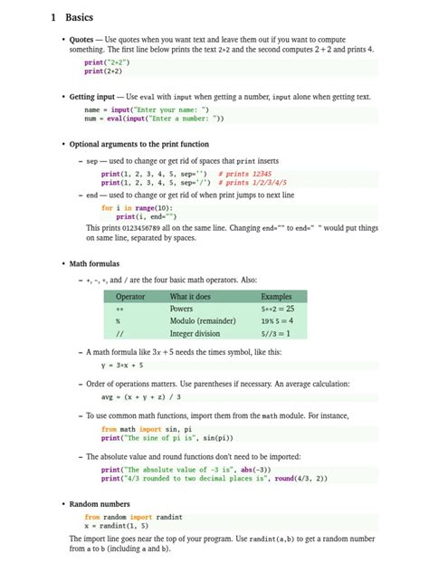 python quick reference guide heinold pdf pdf subroutine string computer science