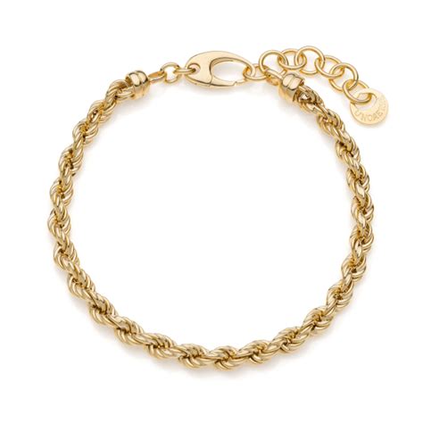 Bracciale In Argento Dorato Catena Corda Unoaerre Gioielli