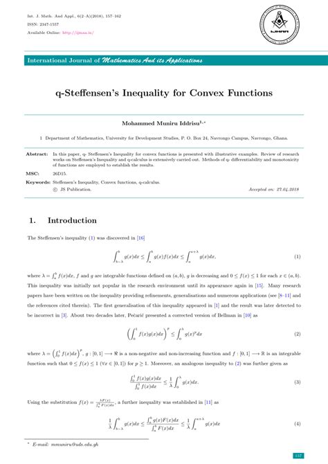 pdf q steffensen s inequality for convex functions