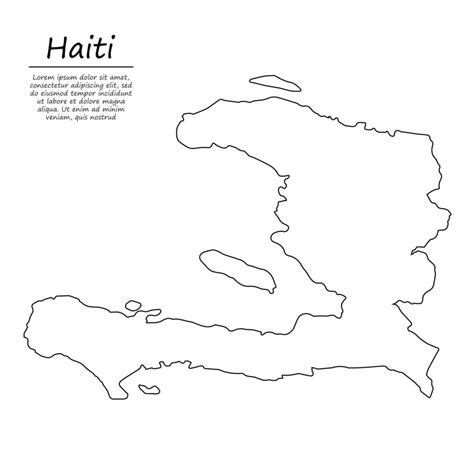 Simple Outline Map Of Haiti Silhouette In Sketch Line Style 21857913
