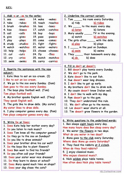 Test Present Simple Fran Ais Fle Fiches Pedagogiques Pdf Doc