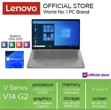 Promo Lenovo V14 G2 ALC EWID AMD Ryzen 5 5500U 8GB 512GB SSD WINDOWS