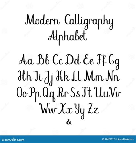 Handwritten Brush Letters ABC Modern Calligraphy Hand Lettering