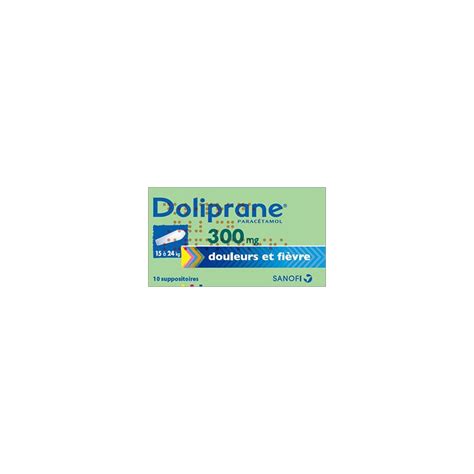Doliprane 300 mg boîte de 10 suppositoires