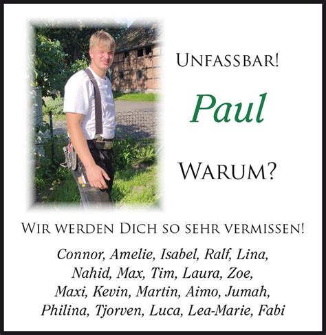Das Trauerportal für Lüchow Dannenberg Todesanzeigen Paul Dorow