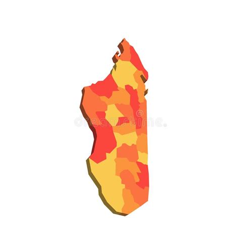 Madagascar Political Map Of Administrative Divisions Stock Illustration