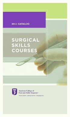 Fillable Online Acfas Surgical Skills Courses American College Of