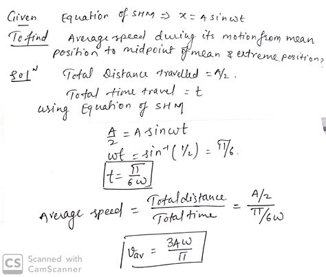 a particle executes shm and its position with time as x a sinω t its average speed during