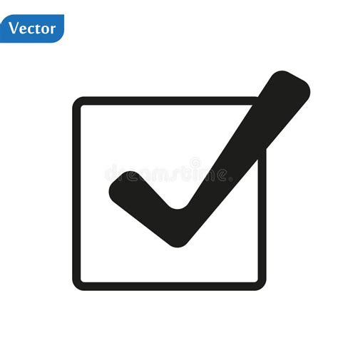 Tick Icon Vector Symbol Checkmark Isolated On White Background Stock