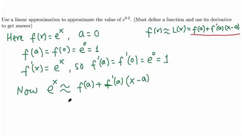 a linear approximation example youtube