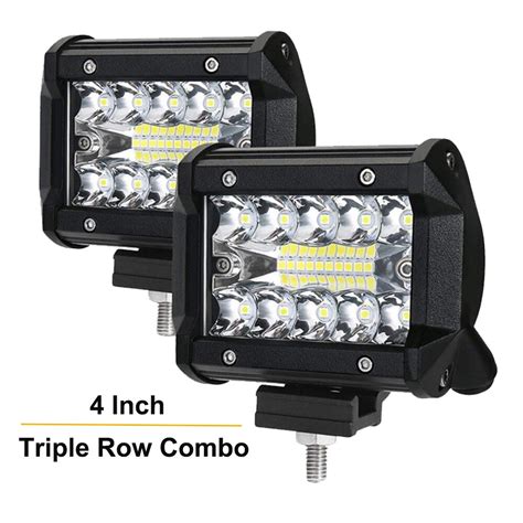 Barra De Luz LED De Trabajo Foco Reflector Combo De 4 Pulgadas 3