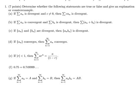 solved 1 7 points determine whether the following
