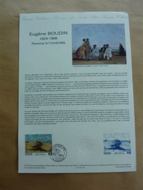 DOCUMENT PHILATÉLIQUE 1ER jour Eugène BOUDIN Femme à l ombrelle EUR 3
