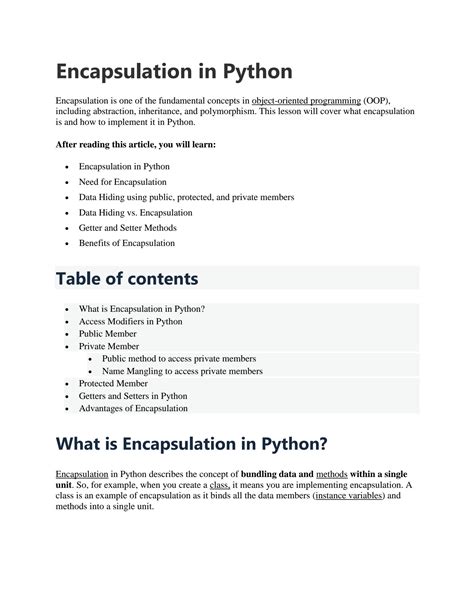 SOLUTION CHAPTER 8 Encapsulation Notes With Examples In Python