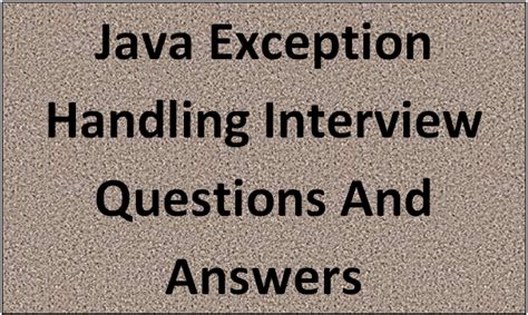 30 java exception handling interview questions and answers