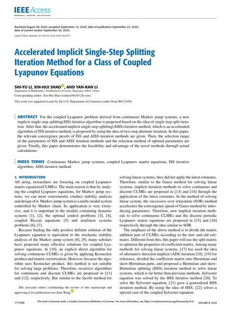 pdf accelerated implicit single step splitting iteration method for a class of coupled