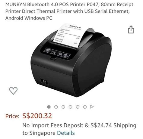 Munbyn Bluetooth Pos Printer P Mm Receipt Printer Direct