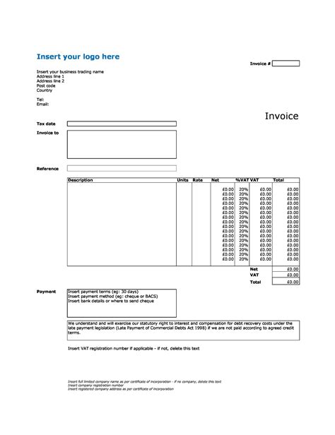 Más de 40 plantillas de factura en blanco comercial PDF Word Excel