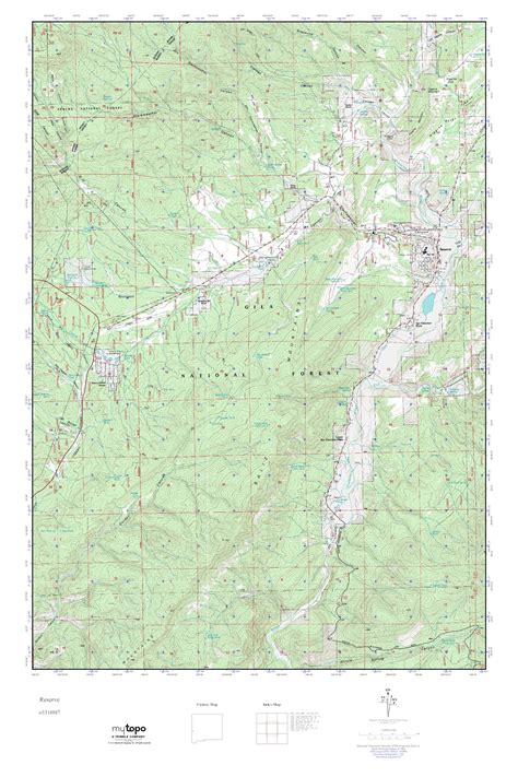 Mytopo Reserve New Mexico Usgs Quad Topo Map