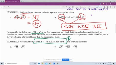 adding subtracting and multiplying radicals youtube