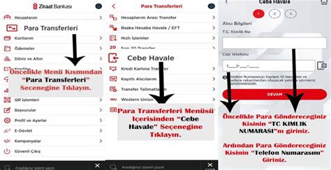 Ziraat Bankası cebe havale ile para gönderme nasıl yapılır Ziraat