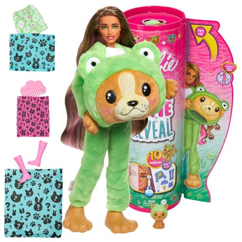 Barbie Cutie Reveal Piesek Żaba Lalka Przebranie Wiosenne Kostiumy